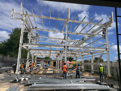 Steel Structure Prefab Cafe Shop Building Exported to Jamaica