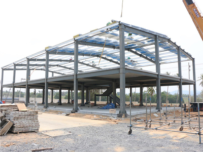 Two-Story Steel Structure Warehouse, Low Cost Steel Frame Warehouse ...